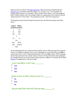 Object pronouns | DOCX