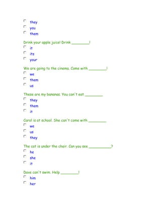 Object pronouns | PDF
