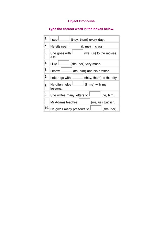 Object pronouns | PDF