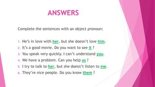 Object pronouns | PPTX