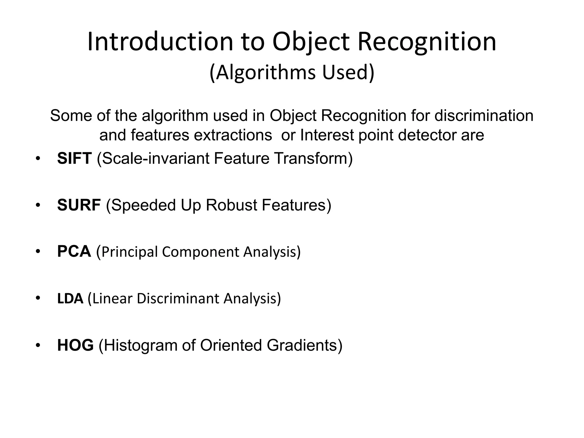 Introduction To Object Recognition Pptx