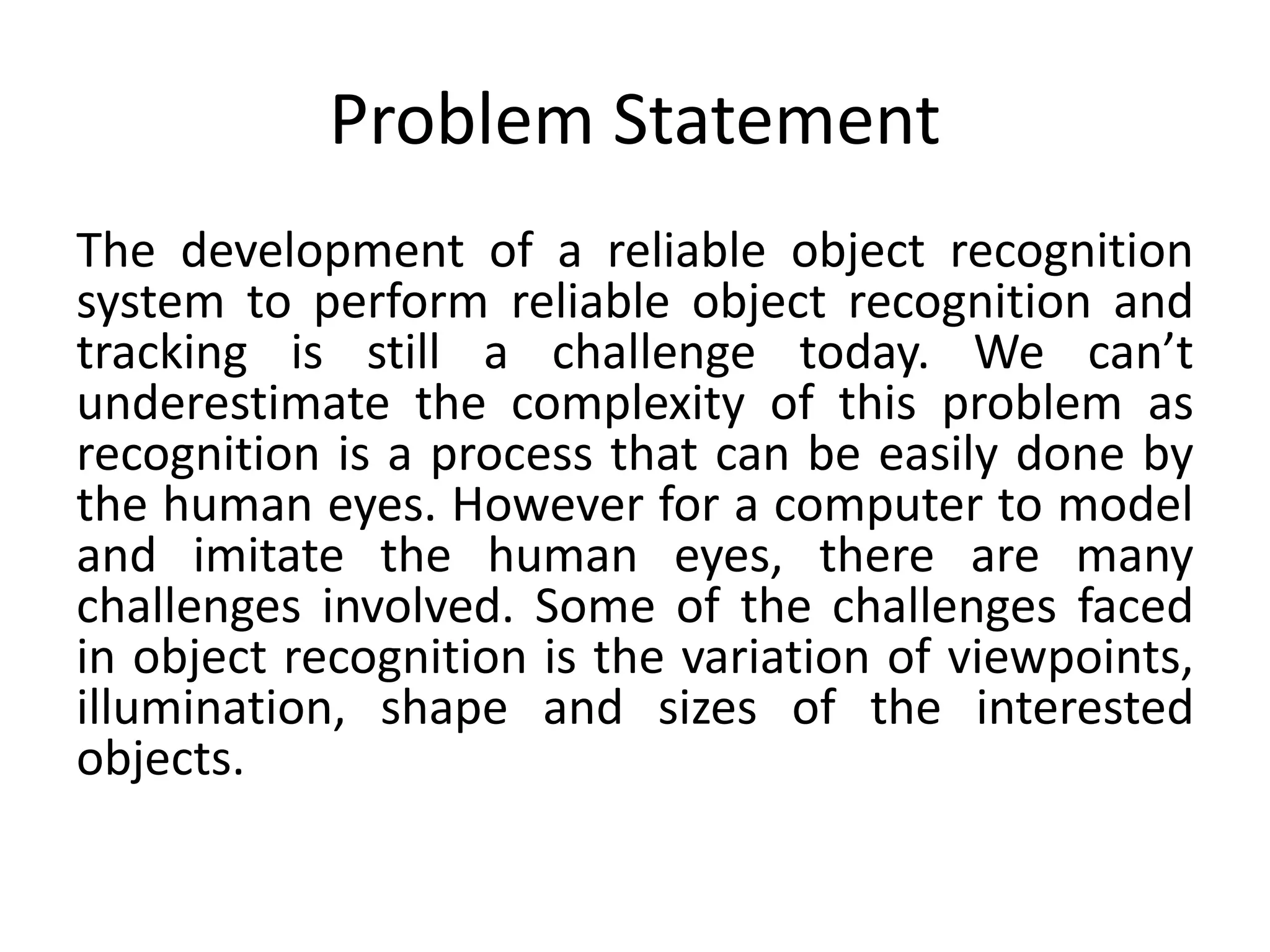 Introduction To Object Recognition Ppt
