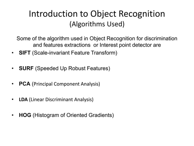 Introduction To Object Recognition Ppt 3899