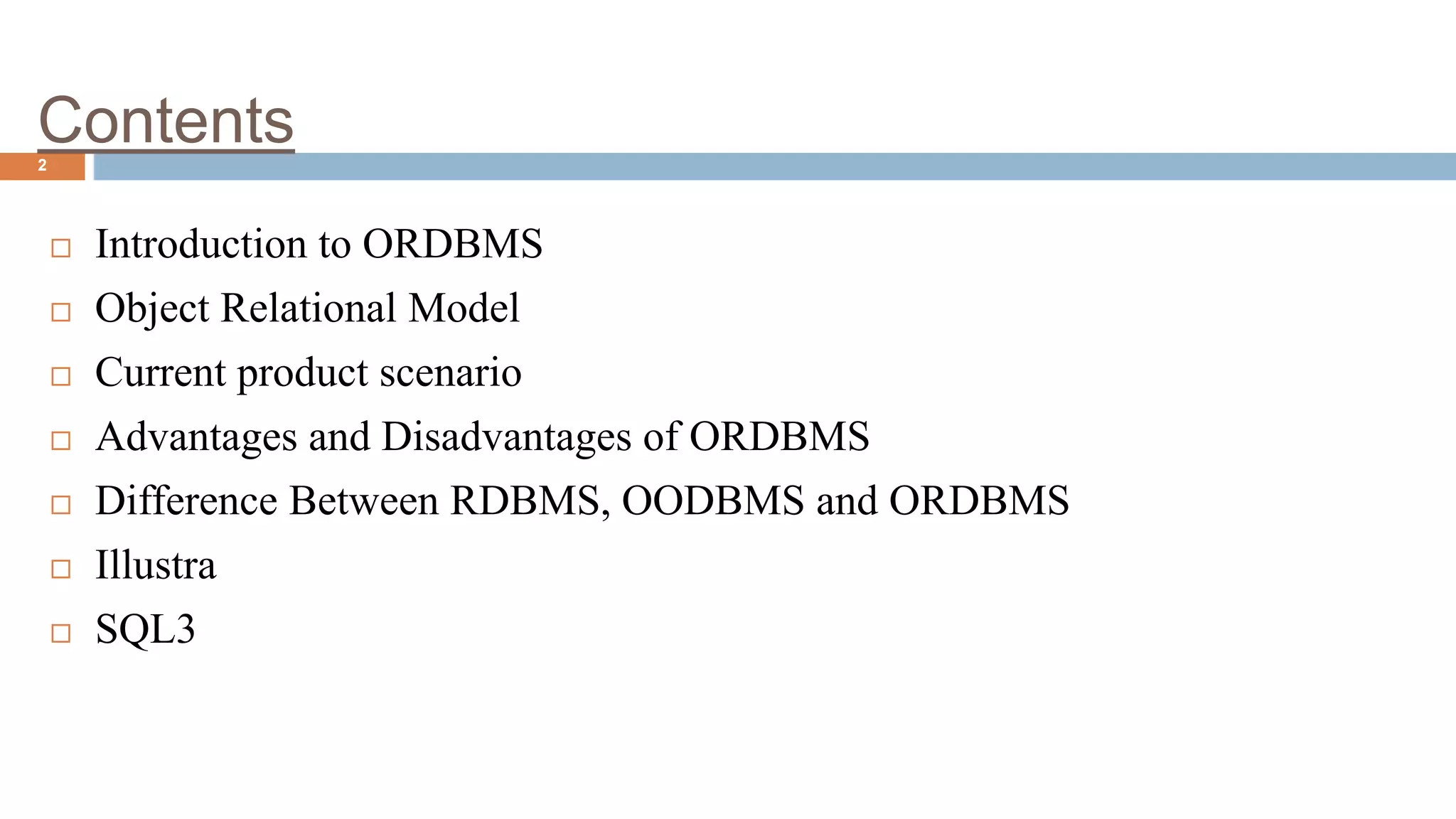 Object relational database management system | PPTX