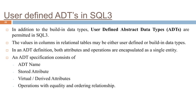Object relational database management system | PPTX | Databases | Computer Software and Applications