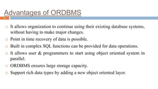 Object relational database management system | PPTX | Databases ...