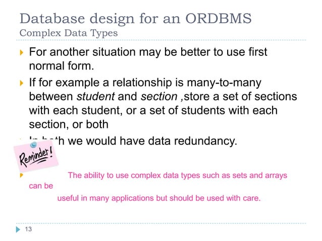 Object Relational And Extended Relational Databases Pptx Databases Computer Software And