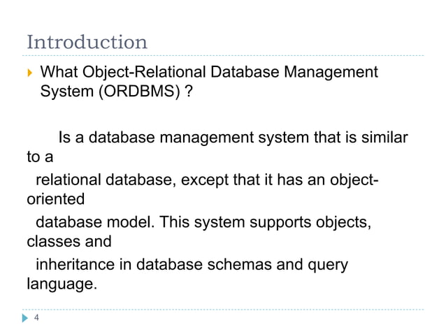 Object Relational And Extended Relational Databases Pptx Databases Computer Software And