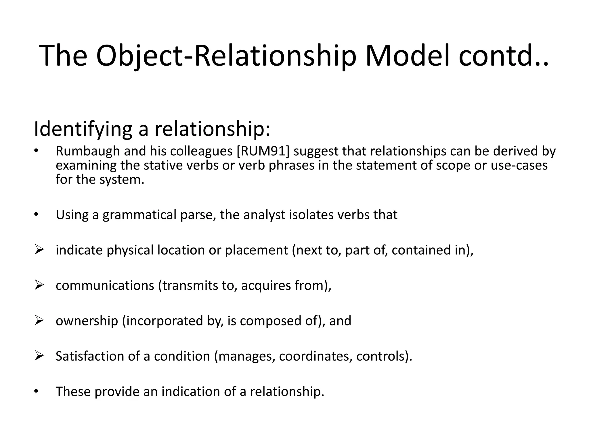 Object relationship model of software engineering,a subtopic of object ...