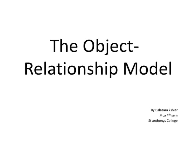 Object Relationship Model Of Software Engineeringa Subtopic Of Object Oriented Analysis Ppt