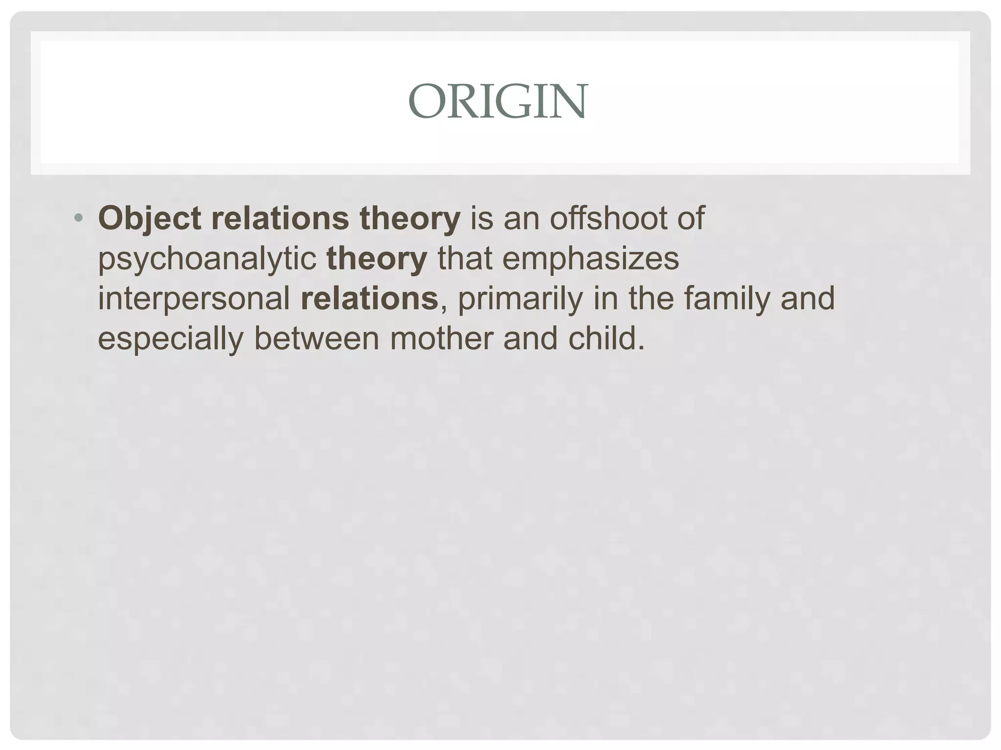 Object relation therapy | PPTX