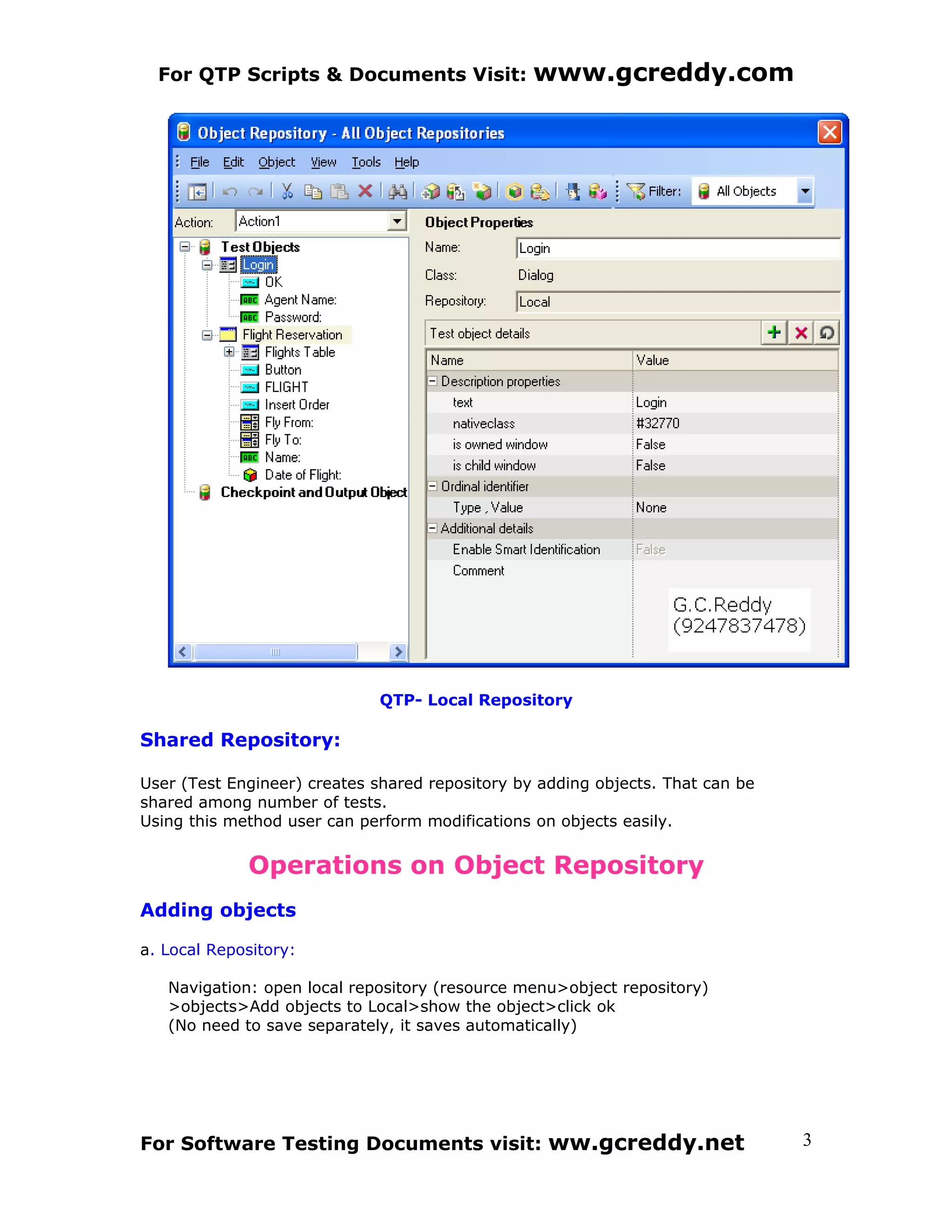 Object Repository | DOC | Operating Systems | Computer Software and Applications