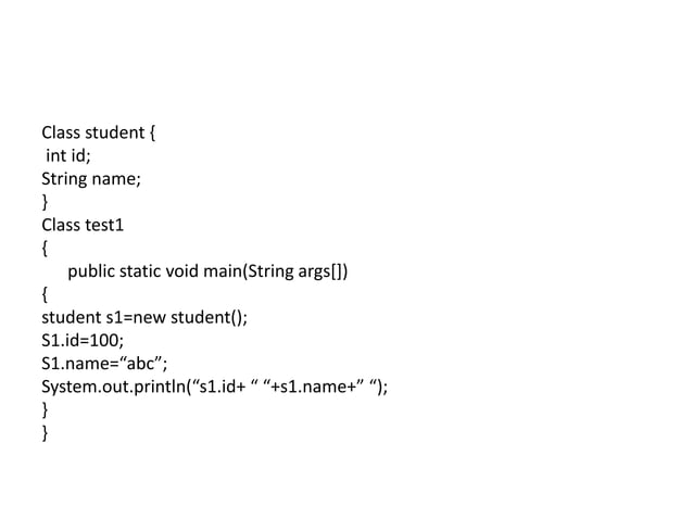 Objects and Classes in JAVA introduction | PPTX
