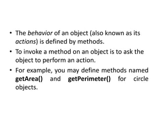 Objects and Classes in JAVA introduction | PPTX