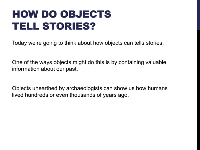 How Do Objects Tell Stories? | PPT