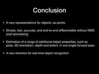 Objects as points (CenterNet) review [CDM] | PDF