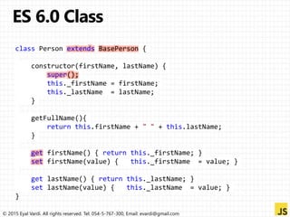 Objects & Classes in ECMAScript 6.0 | PPT