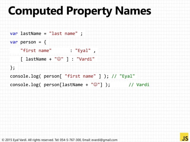 Objects & Classes in ECMAScript 6.0 | PPT