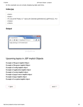 Objects in jsp | PDF