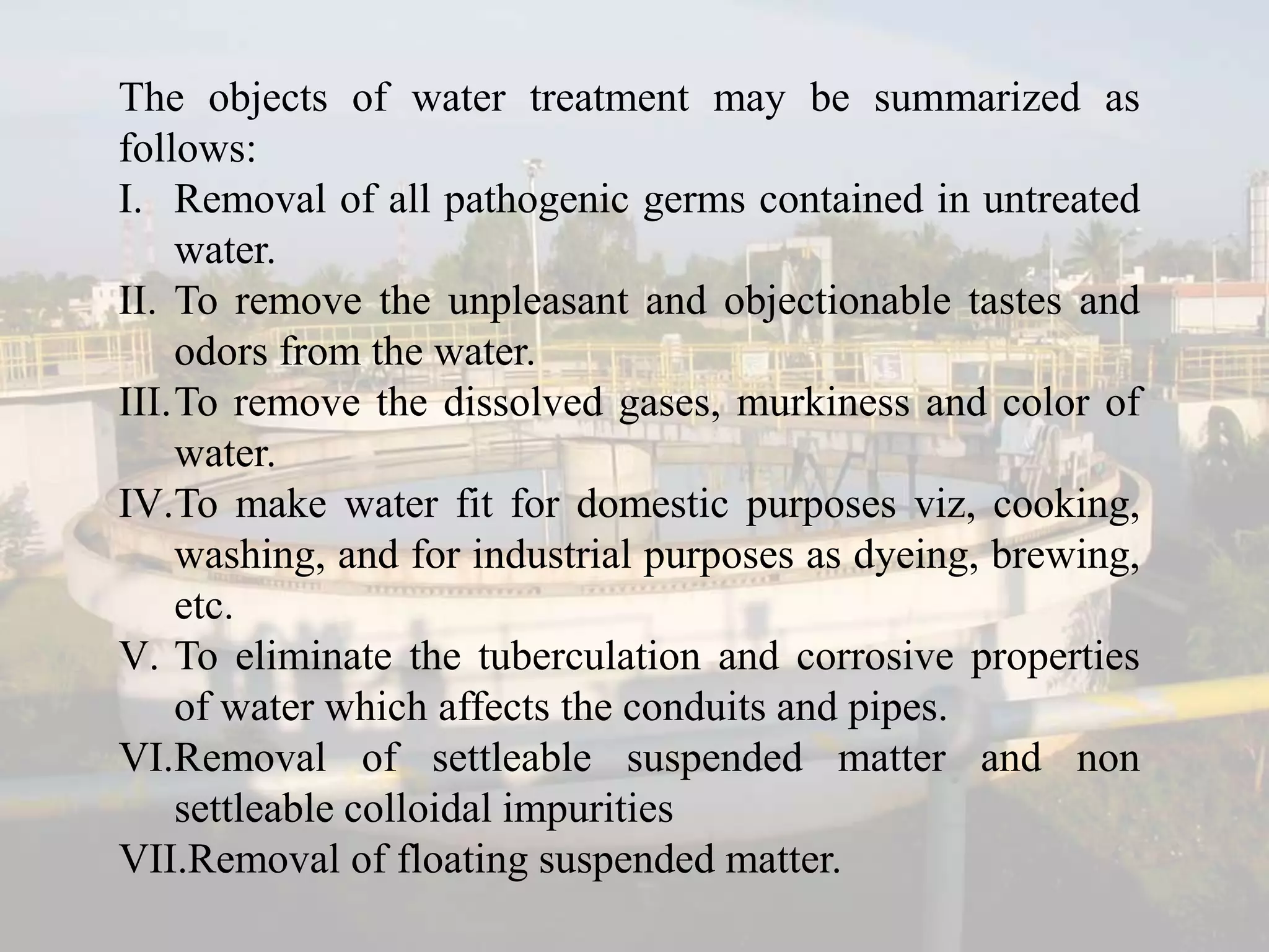 Objects, location and lay out of water treatment plant | PPTX