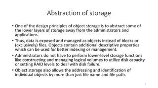 object_storage.pptx | Data Storage and Warehousing | Computing