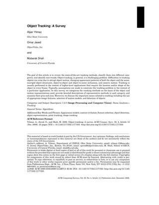 Object tracking | PDF