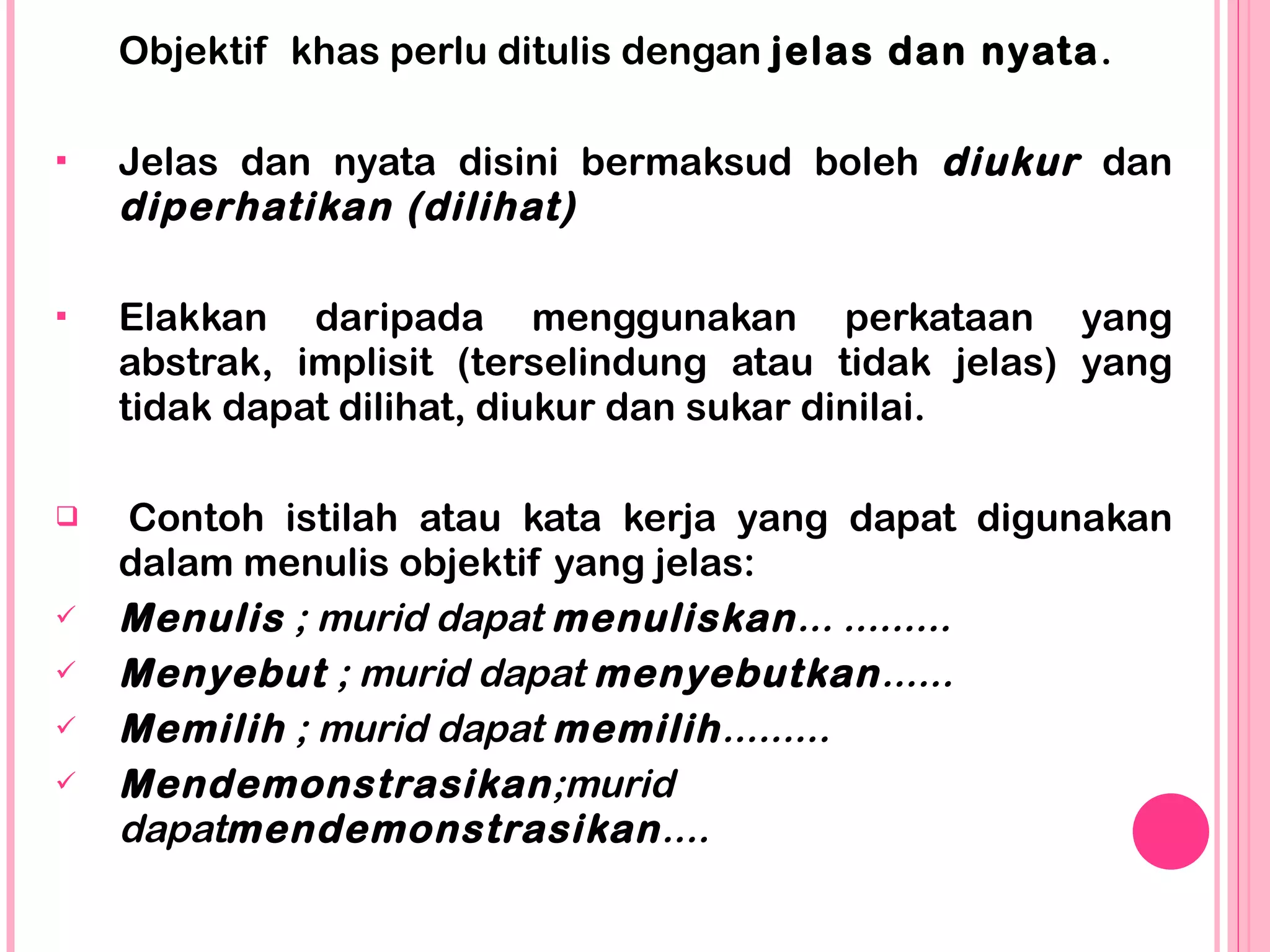 Objektif pengajaran | PPT