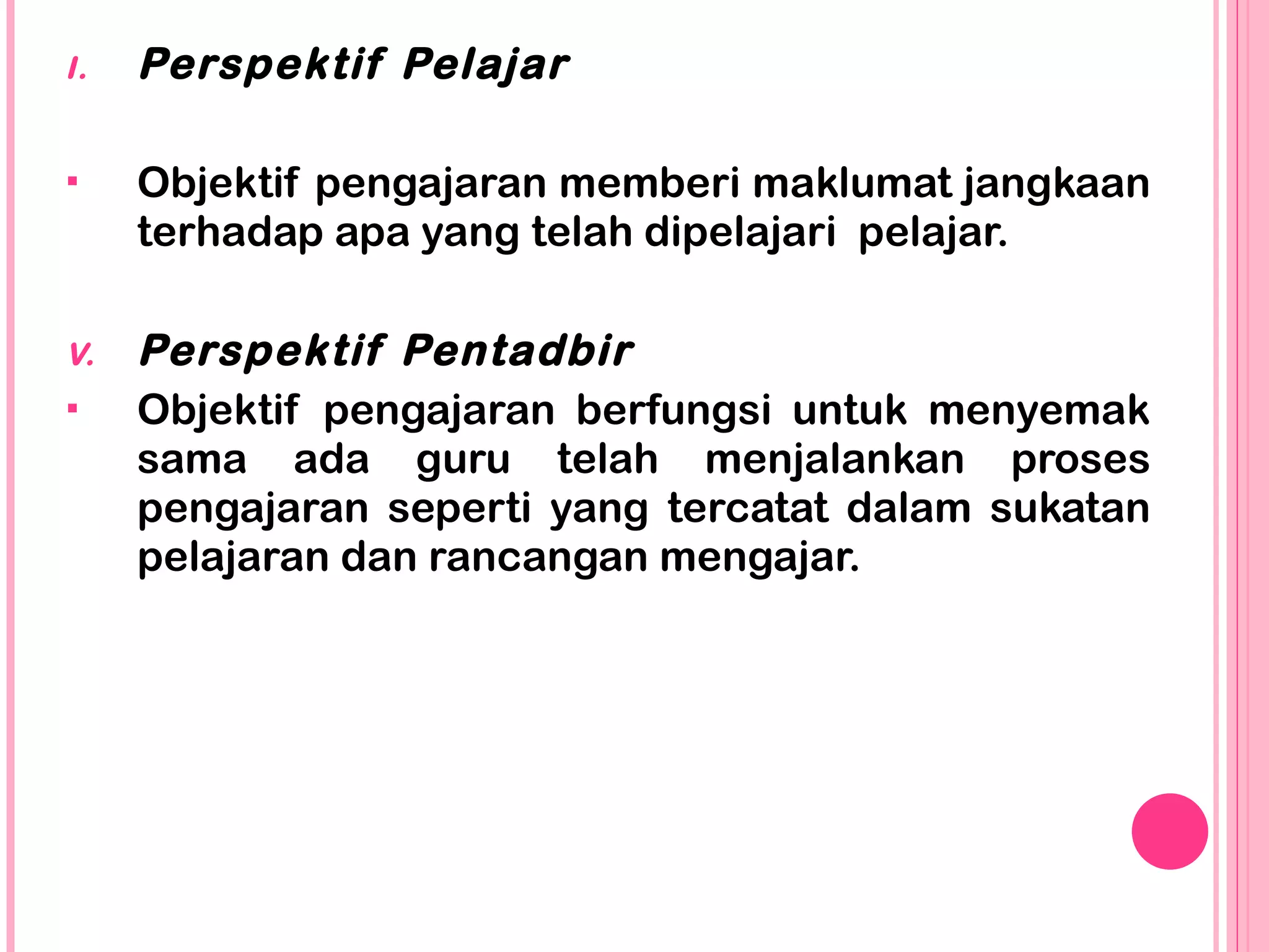 Objektif pengajaran | PPT