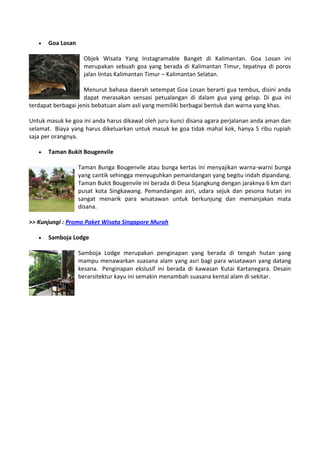 Objek wisata yang instagramable banget di kalimantan | PDF