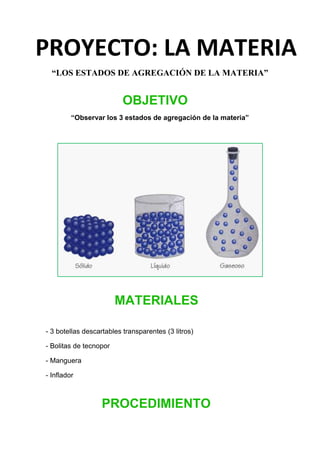 LA MATERIA - EXPERIMENTO | DOCX