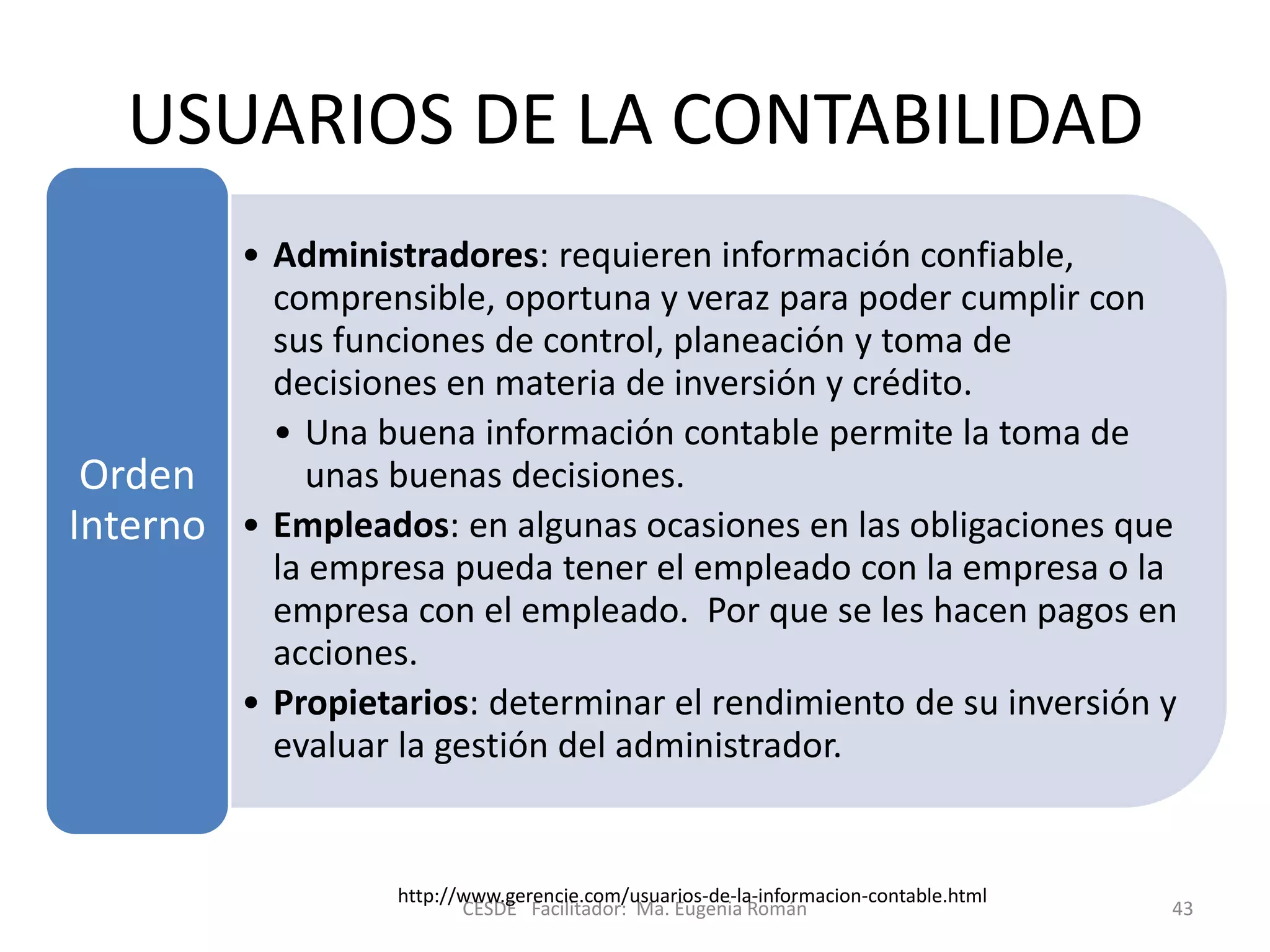 Objetivos de la contabilidad y plan de cuentas | PPT
