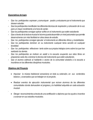 Objetivos del docente de música como asesor cultural en la comunidad | DOCX