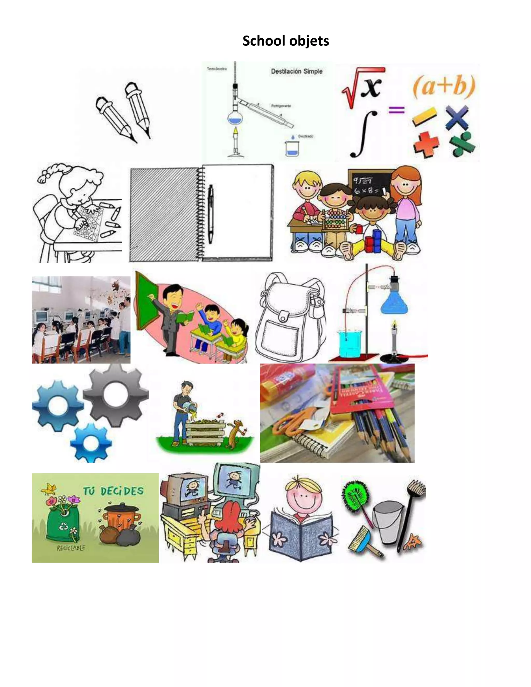 Objetos de escuela | DOCX | Computing | Technology & Computing