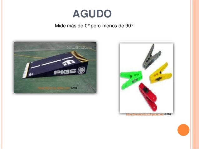 Objetos que forman diferentes tipos de ángulos