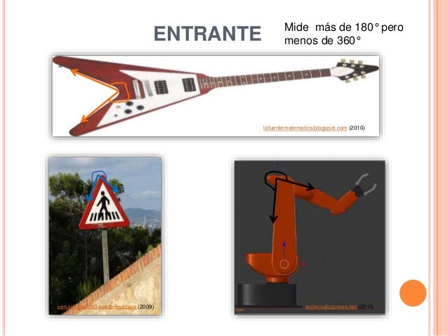 Objetos que forman diferentes tipos de ángulos