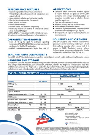 TDS CASSIDA GREASE FC SERIES | PDF | Chemistry | Science
