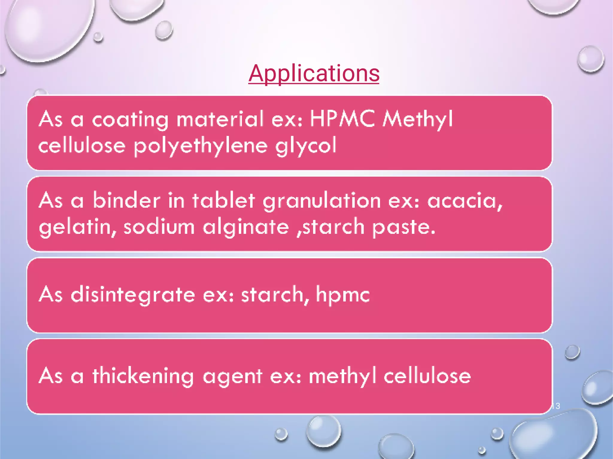 polymer in pharmacy and application of polymers | PDF