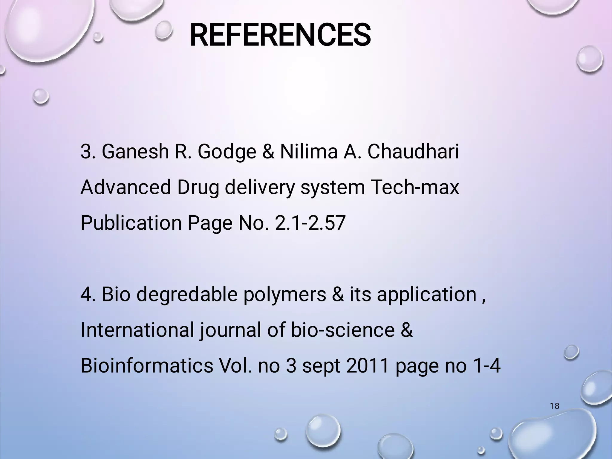 polymer in pharmacy and application of polymers | PDF