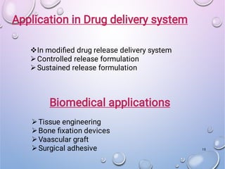 polymer in pharmacy and application of polymers | PDF