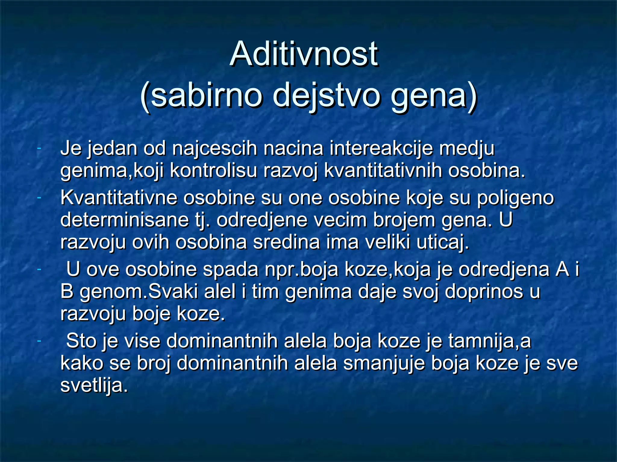 Oblici interakcije medju genima | PPT