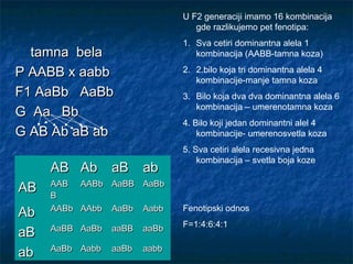 Oblici interakcije medju genima | PPT
