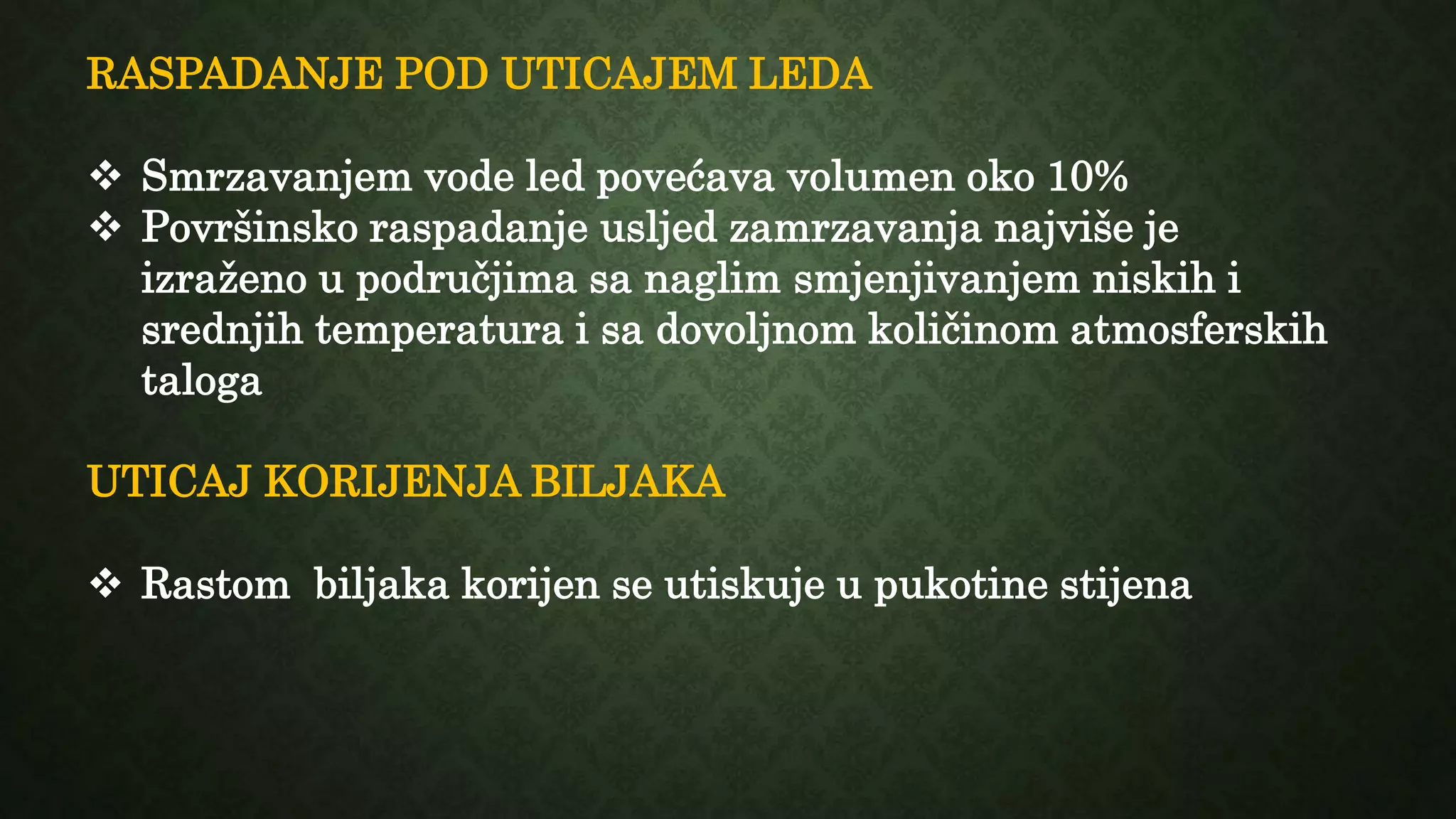 Oblici reljefa nastali radom spoljašnjih sila | PPTX