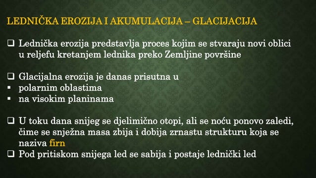 Oblici reljefa nastali radom spoljašnjih sila | PPTX