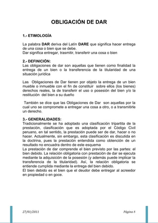 Obligaciones de dar gpo 2 uladech 20110 | DOC