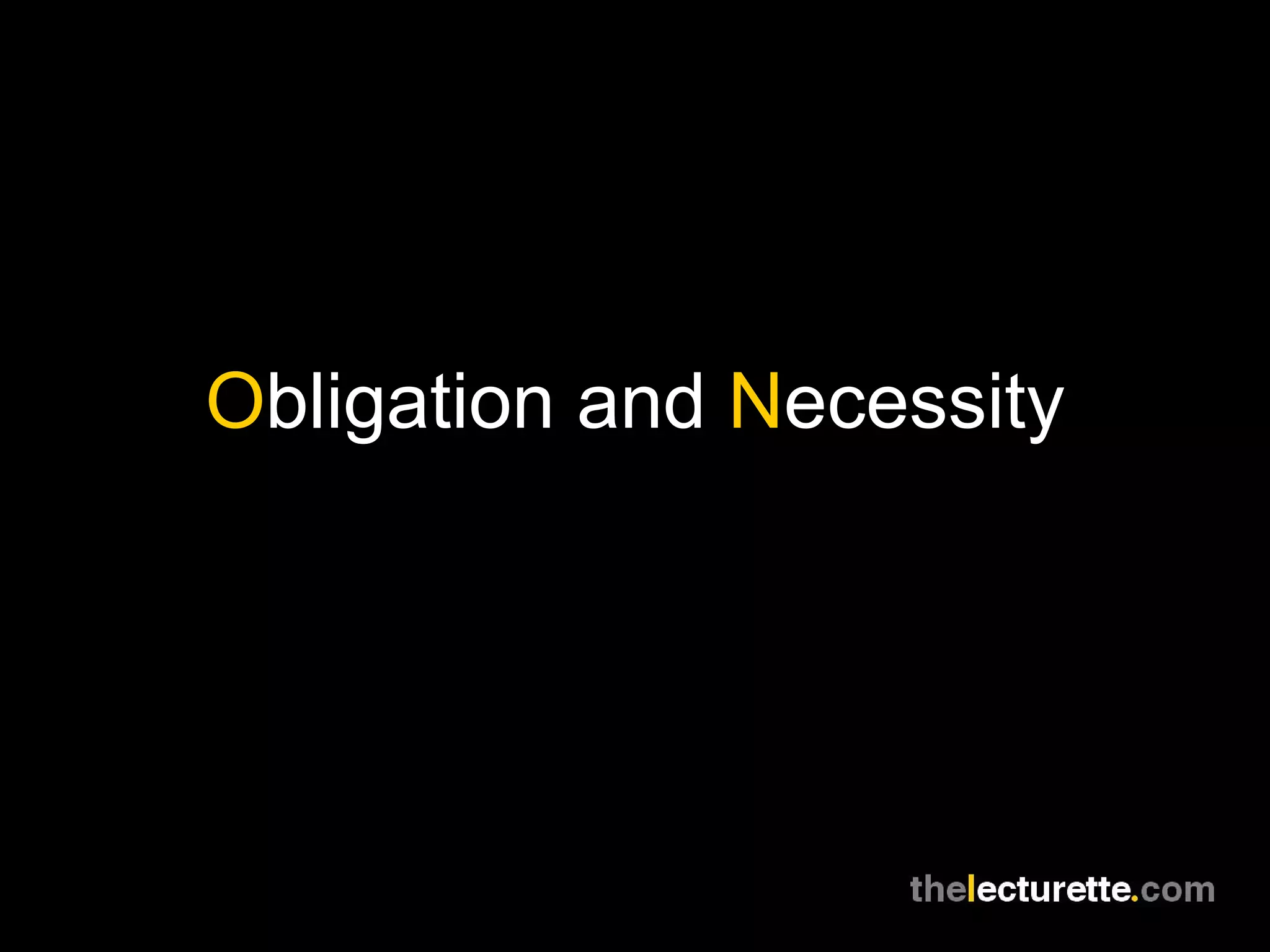 Obligation and Necessity | PPT