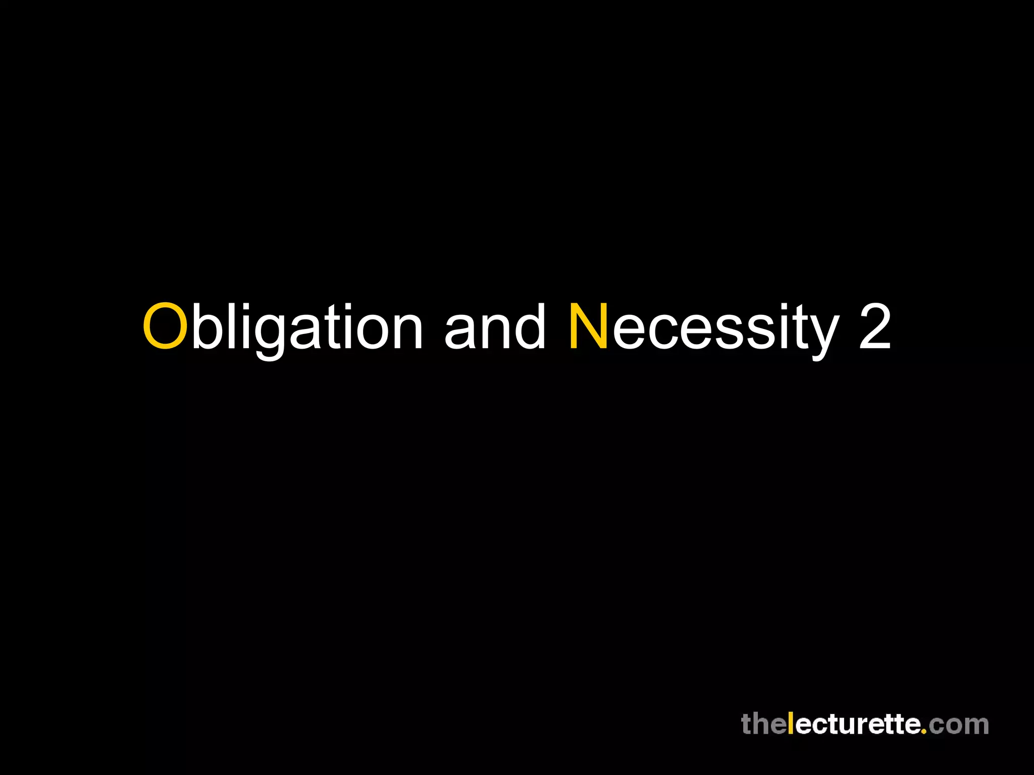 Obligation and Necessity 2 | PPT