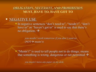 Obligation, Necessity, And Prohibition | PPT