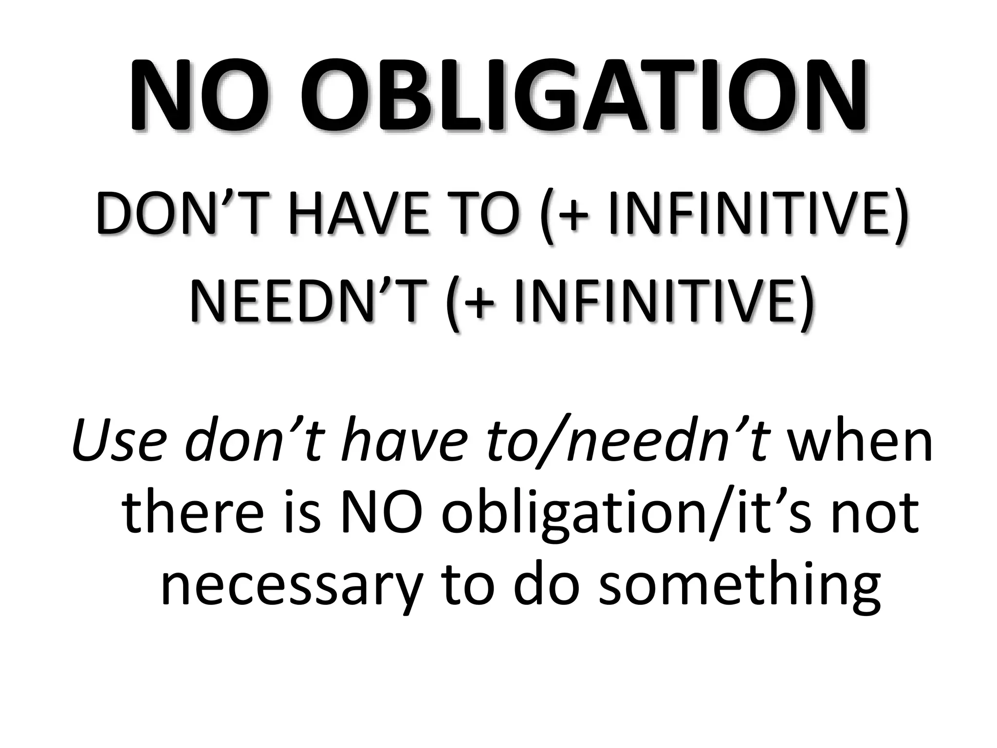 Obligation, necessity, prohibition, advice | PPTX