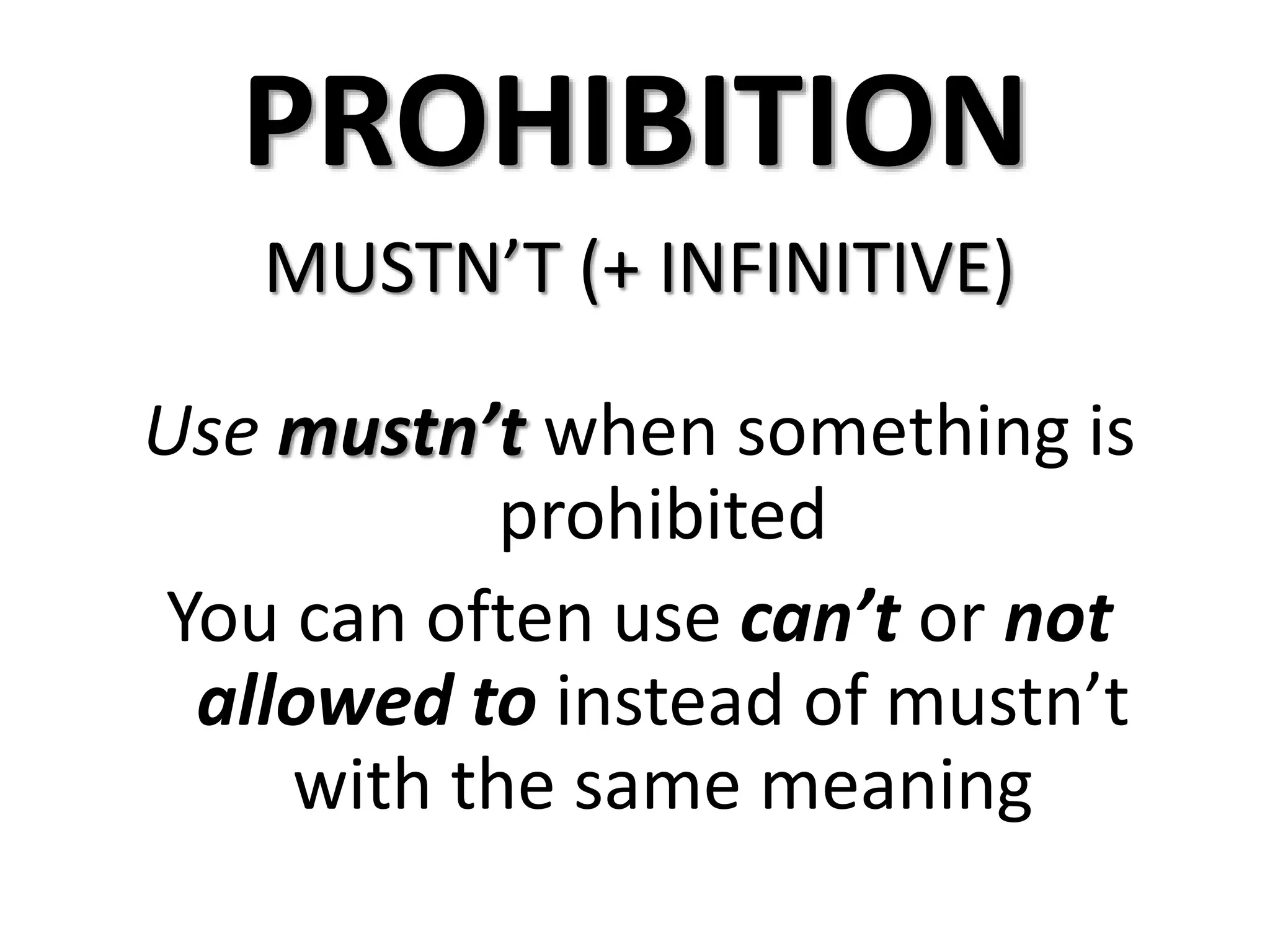 Obligation, necessity, prohibition, advice | PPTX