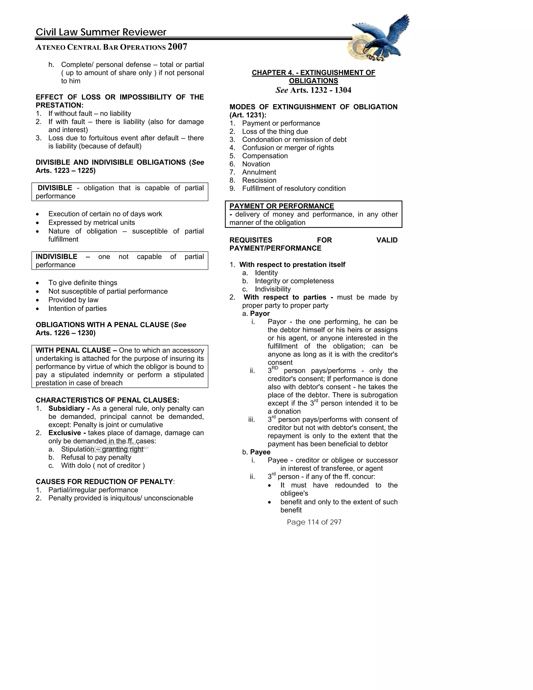 Obligations and-contracts reviewer | PDF